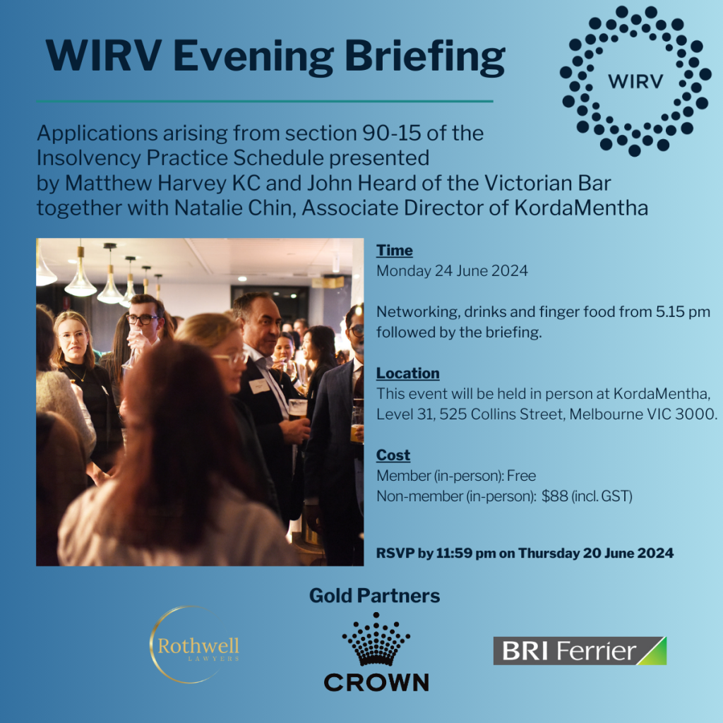WIRV Evening Briefing: Applications arising from section 90-15 of the ...